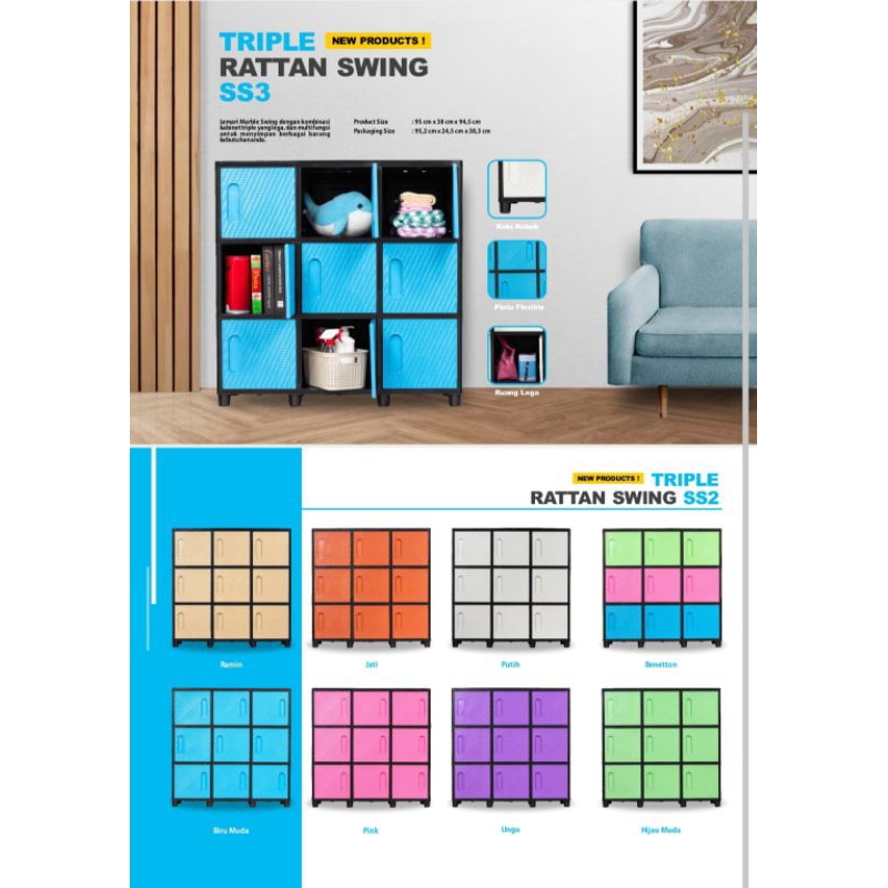 Jual Lemari Loker Susun 3 Tingkat 9 Pintu | Shopee Indonesia