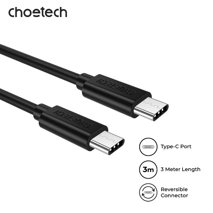 Jual Choetech CC0003 Cable Data PVC Type C to C 2M | Shopee Indonesia