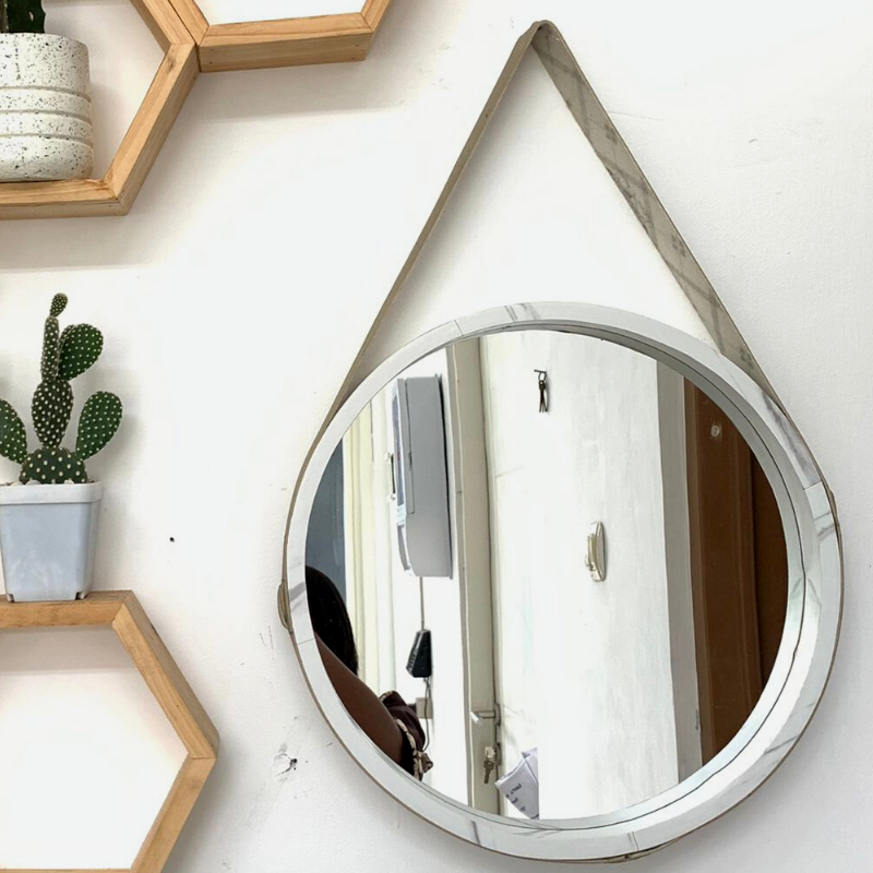 Jual Cermin Aesthetic Gantung Dinding Bulat 35 CM Hiasan Dekorasi Ruang ...