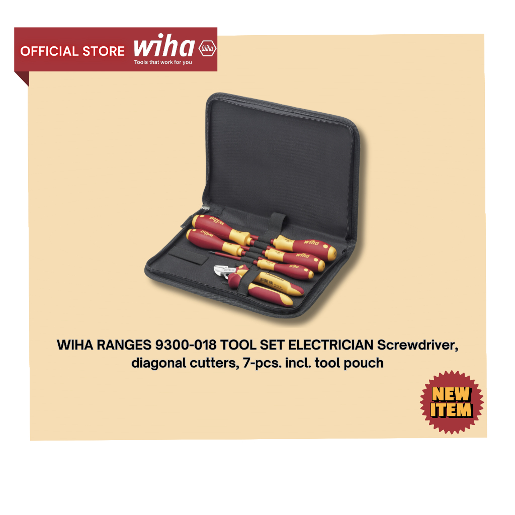 Jual WIHA RANGES 9300-018 TOOL SET ELECTRICIAN Screwdriver, diagonal ...