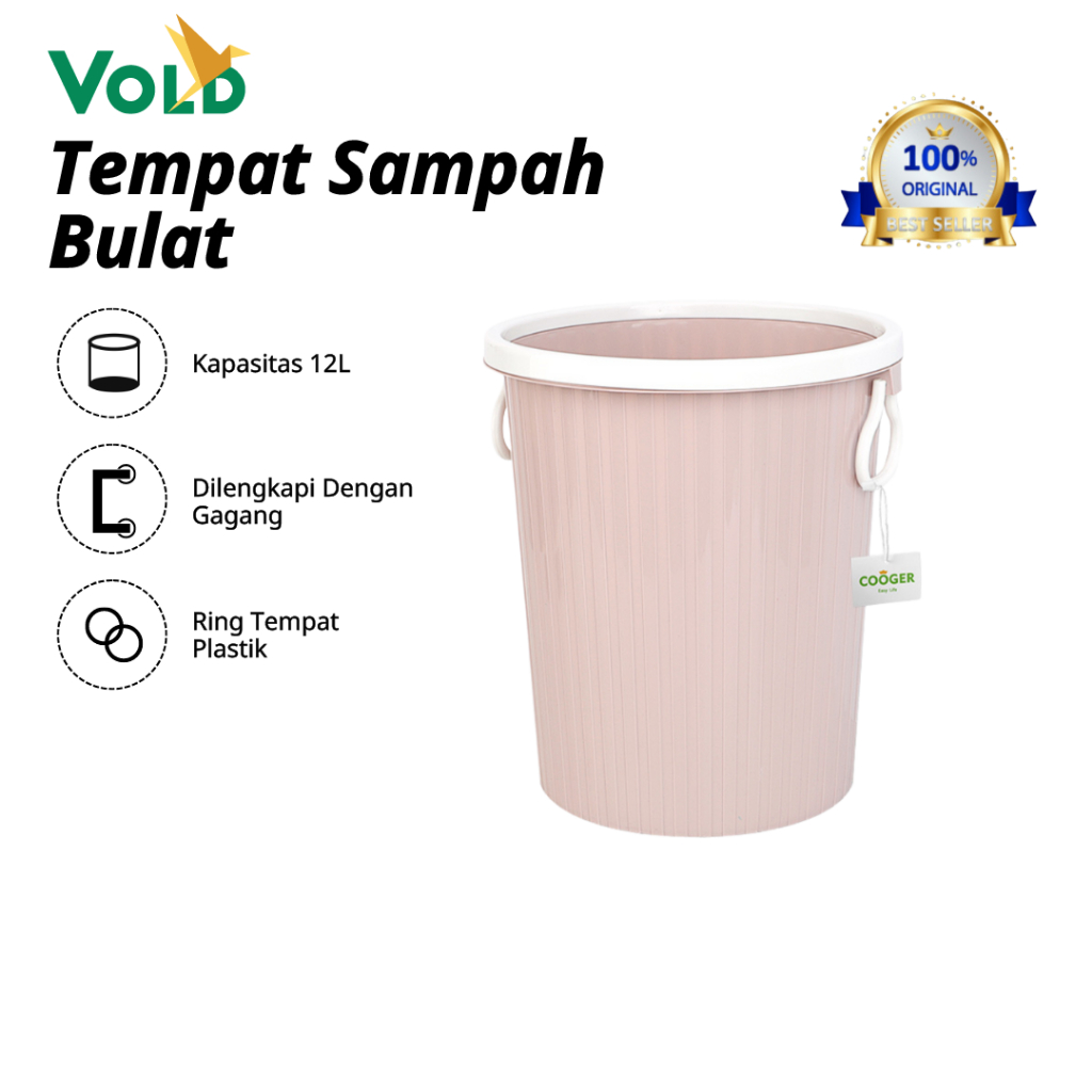 Jual VOLD Tempat Sampah Bentuk Bulat Ukuran 12L Tempat Sampah Ruang ...