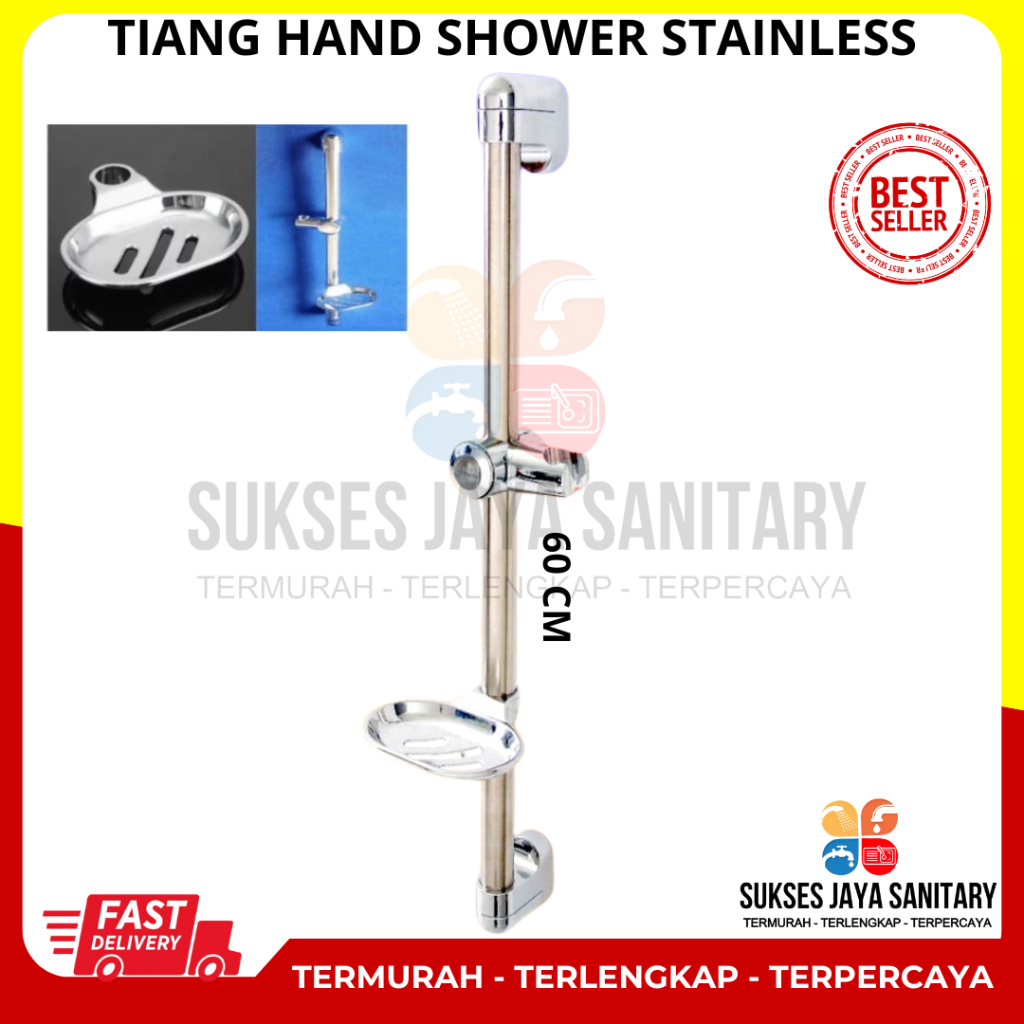 Jual Tiang Shower Stainless 60 cm Tiang Set Shower Gantungan Gerak ...