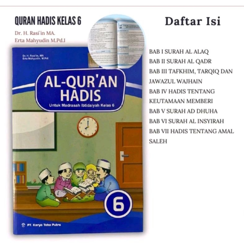 Jual Pelajaran Al-Qur'an Hadis Kelas 6 Mi/SD (Toha Putra) | Shopee Indonesia