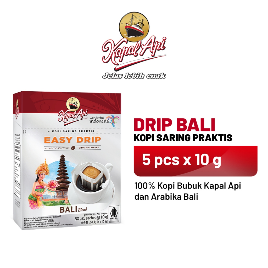 Jual KAPAL API Drip Bali Blend 1 Folding Box (5 x 10 gr) | Shopee Indonesia