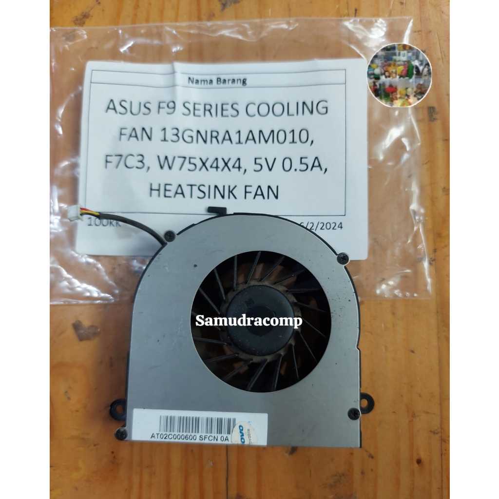 Jual ASUS F9 SERIES COOLING FAN 13GNRA1AM010, F7C3, W75X4X4,5V 0.5A ...