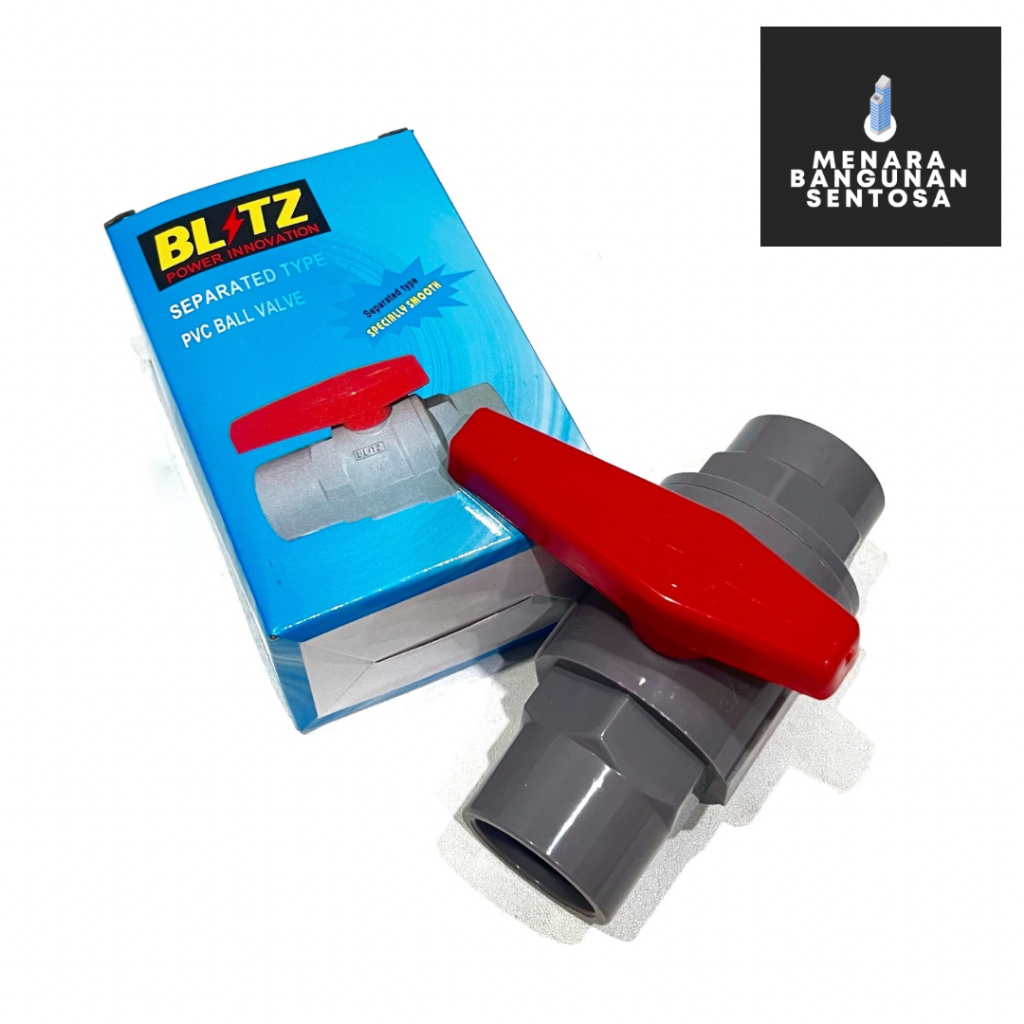 Jual Ball Valve PVC Blitz 3/4" Inch Gagang Merah - Ballvalve Stop Kran | Shopee Indonesia