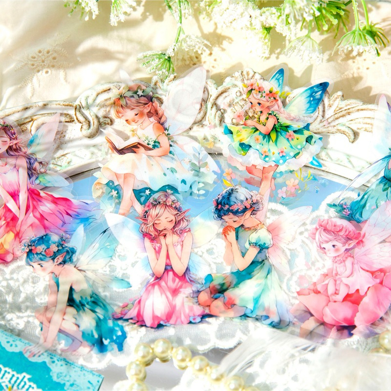 Jual (2DB) sticker transparan perempuan girl fairy elf peri happy ...