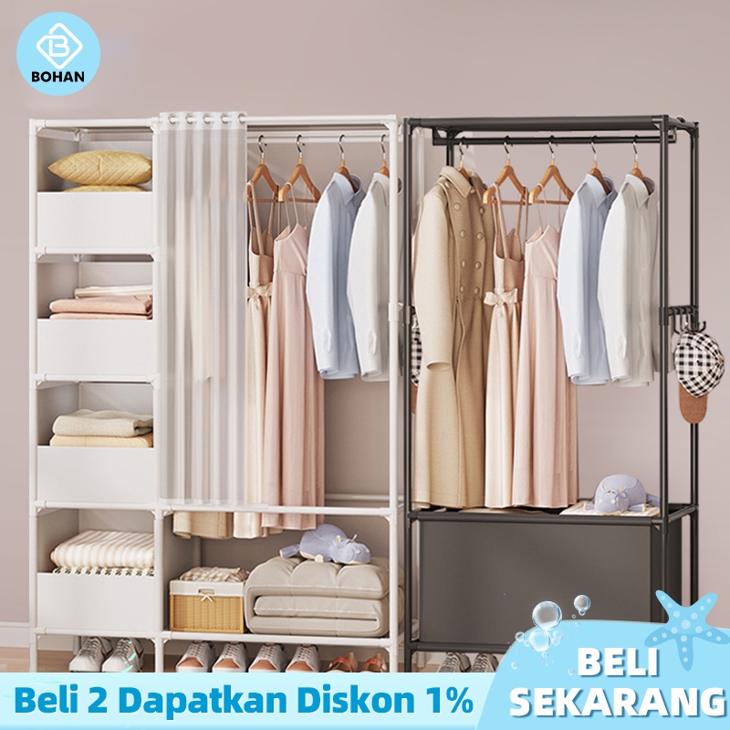 Jual Rak Gantungan Baju Serbaguna Stand Hanger Lemari Pakaian Minimalis ...