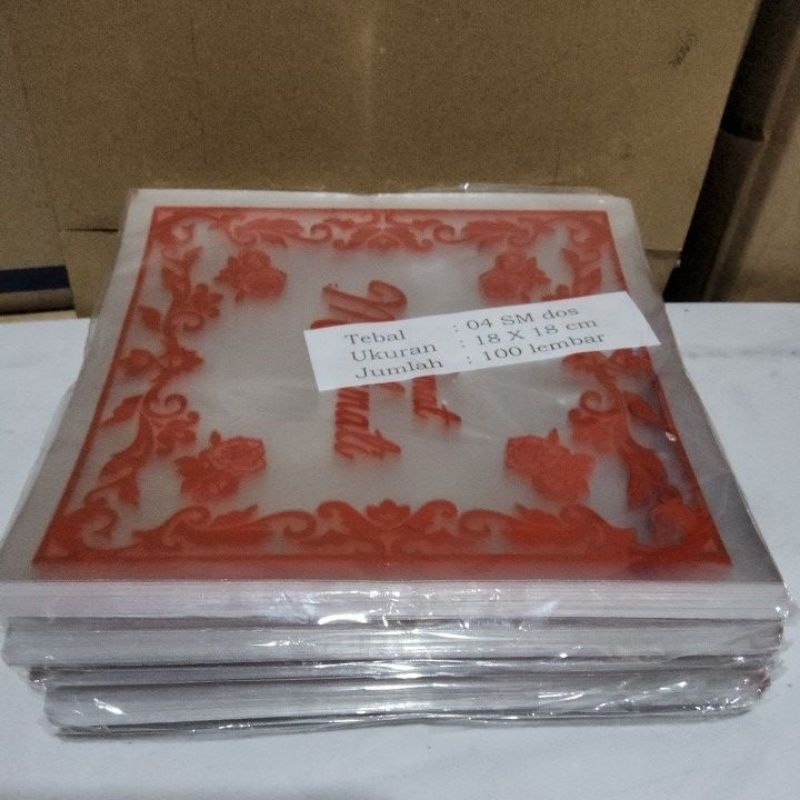 Jual Alas Plastik one sheet / Alas Plastik penutup nasi dus " Selamat ...