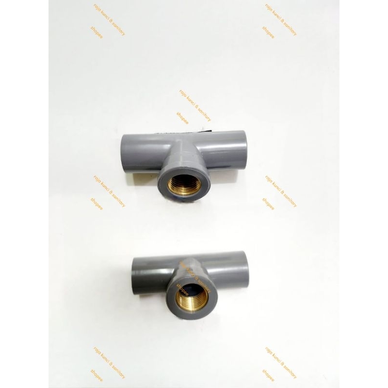 Jual TEE Pvc Drat Dalam PVC Kuningan 1/2" SANWEL - Sambungan Pipa PVC 1 ...