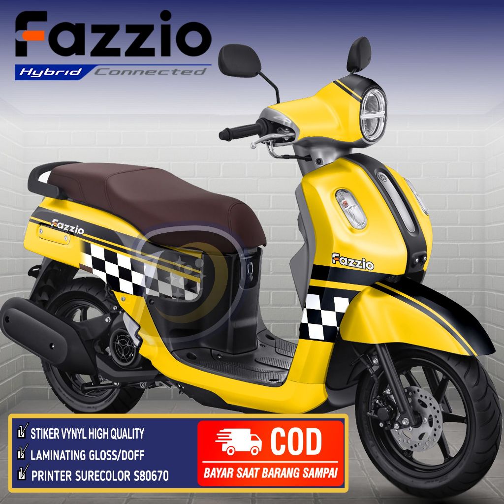 Jual Stiker Motor Fazzio Striping Fazzio Decal Yamaha Fazzio Cafe Racer | Shopee Indonesia
