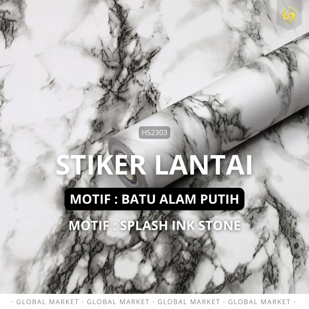 Jual Stiker Lantai & Dinding motif BATU ALAM PUTIH SPLASH INK ...