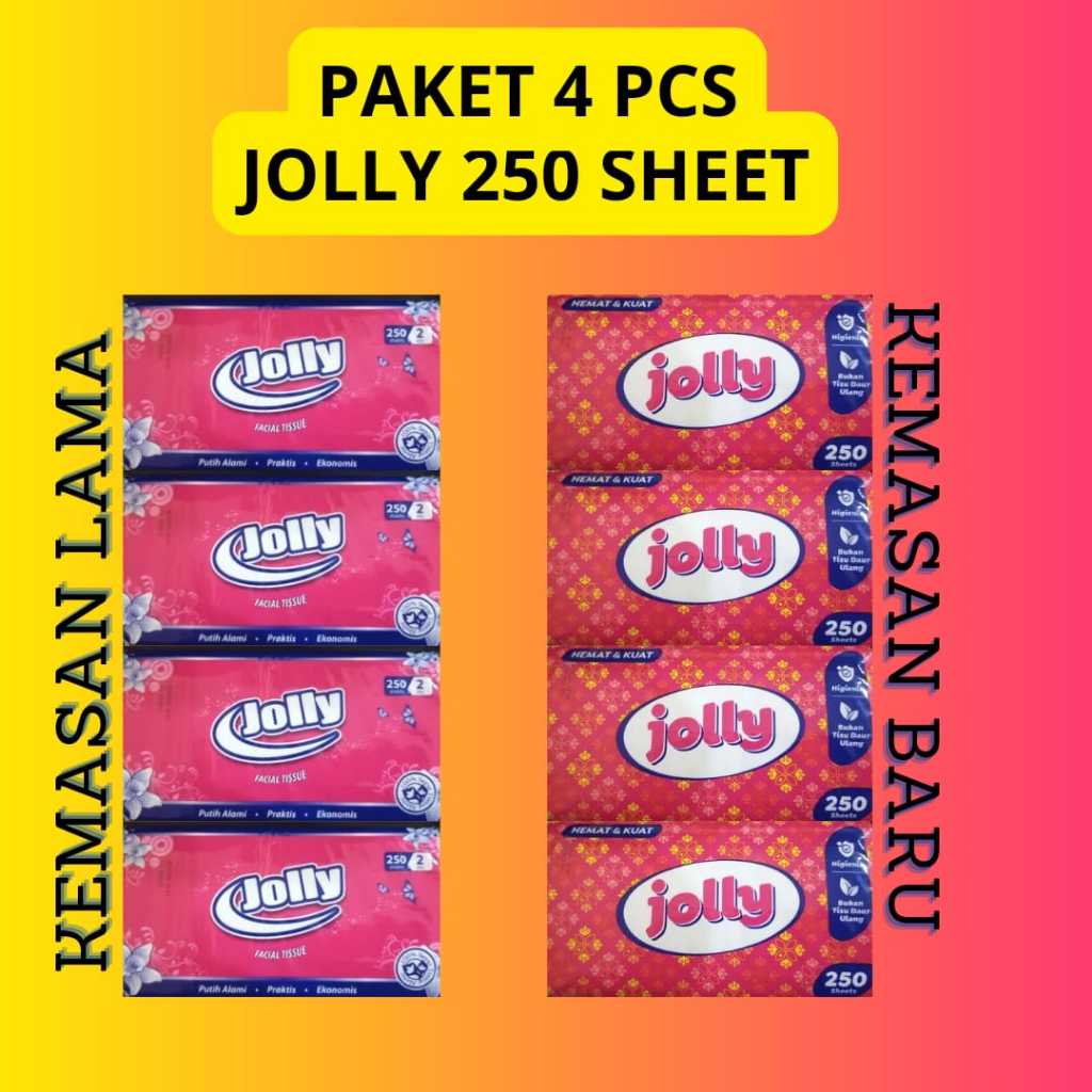 Jual [ PAKET ISI 4 ] TISU TISSUE JOLLY 250 SHEET 2ply PROMO | Shopee ...