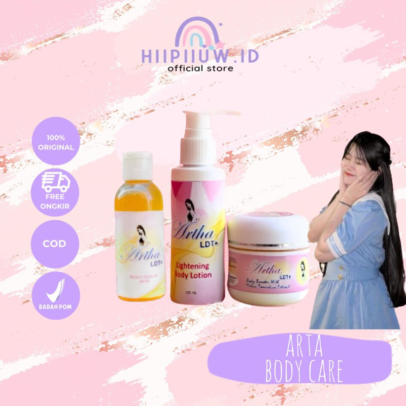 Jual PAKET GLOW UP + SERUM AHA ARTHA LDT (LOTION, BOOSTER, SERUM AHA ...