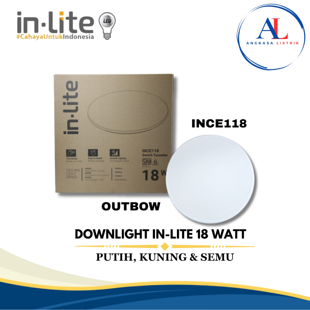Jual LAMPU LED PLAFON BARET CEILING LIGHT INLITE 18W 18 WATT - INCE118 ...