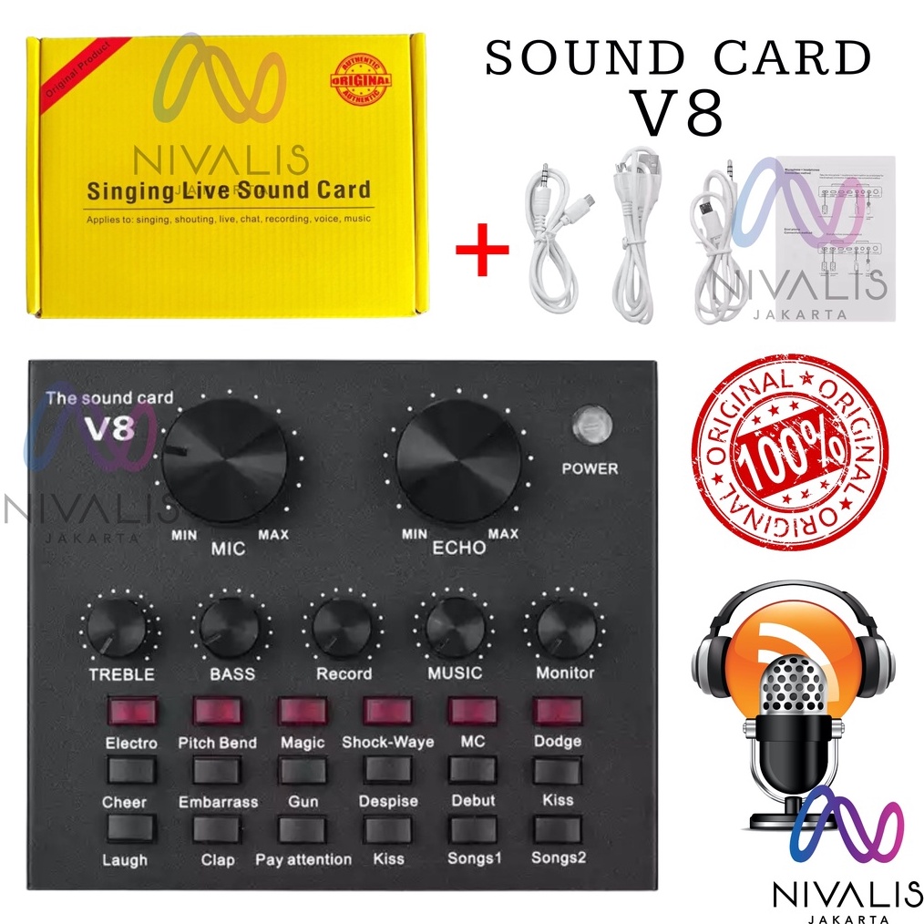 Jual NIVALIS JAKARTA SOUND CARD V8 MIXER SOUNDCARD V8 MIXER AUDIO USB EXTERNAL SOUNDCARD LIVE ...
