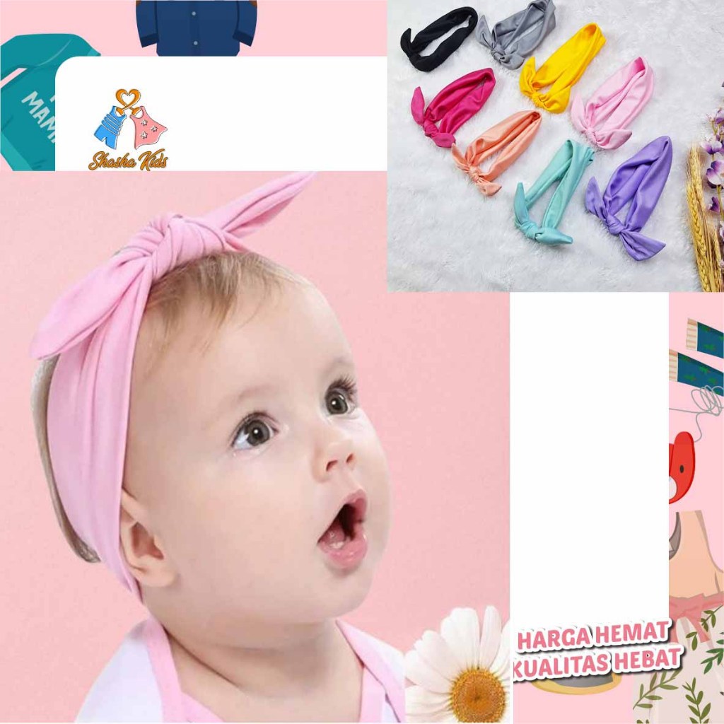 Jual Bandana bayi / BANDO KELINCI POLOS newborn aksesoris anak ...