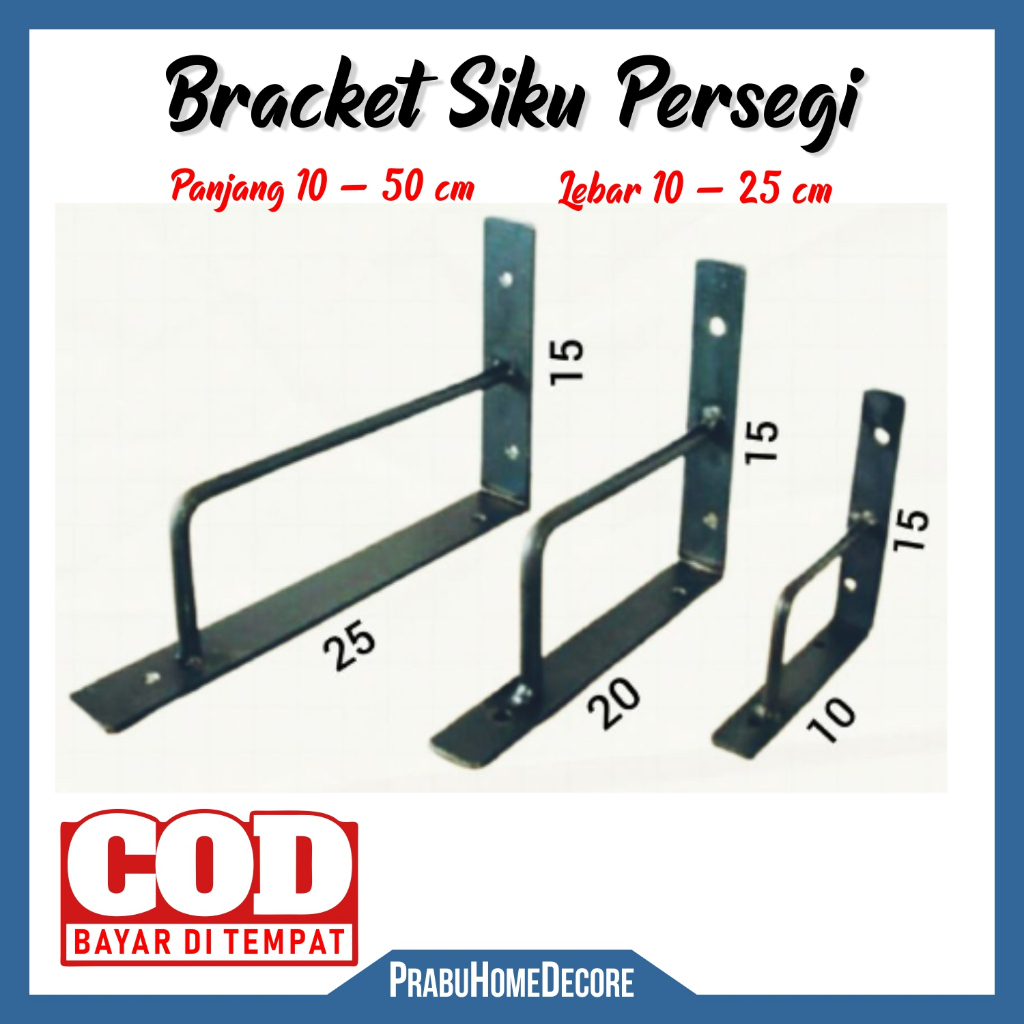 Jual Breket Siku Besi Penahan Rak Kayu Dinding Panjang 10 - 50 cm ...