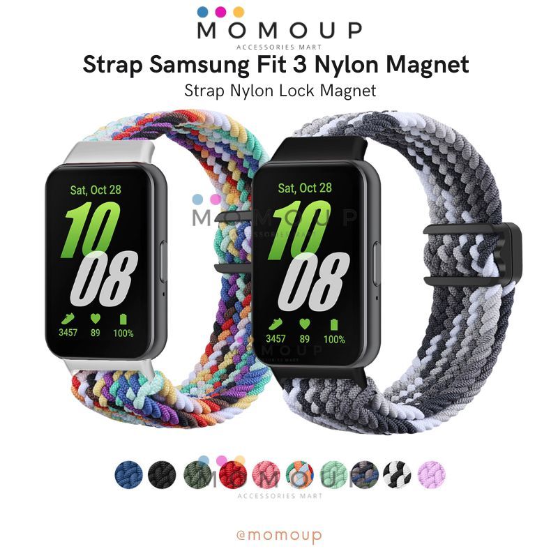 Jual Strap Samsung Galaxy Fit 3 Nylon Magnet Tali Jam Samsung Fit 3 ...