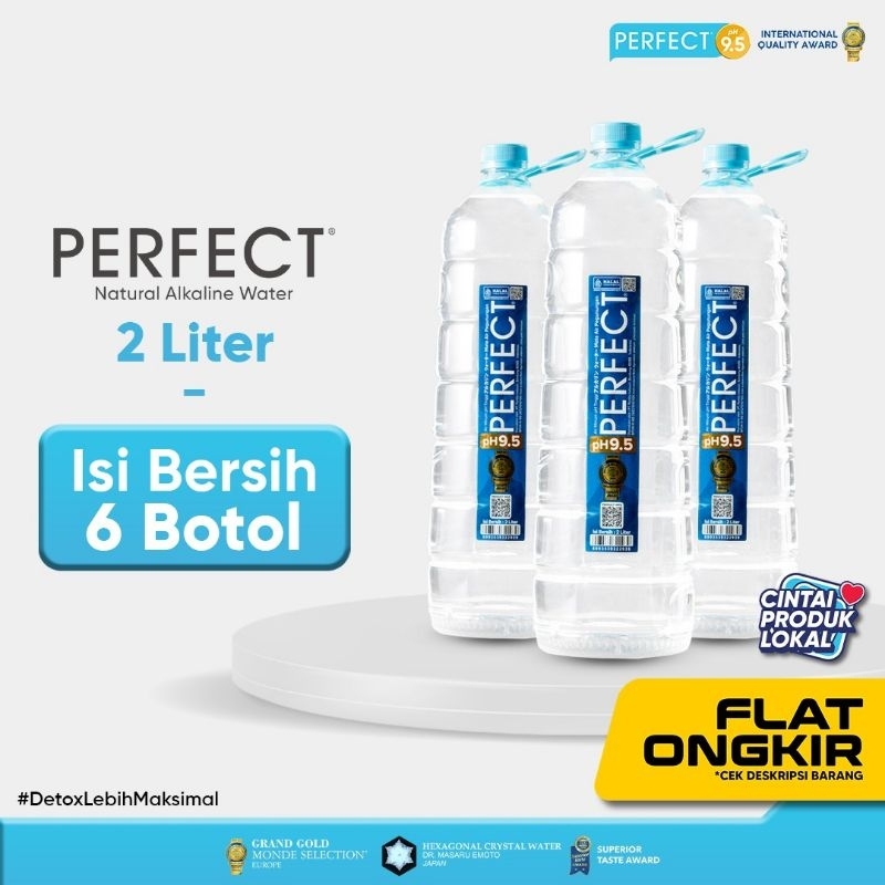 Jual Perfect Natural Alkaline Water pH 9.5 2 liter / 2000 ml (6 Botol) | Shopee Indonesia