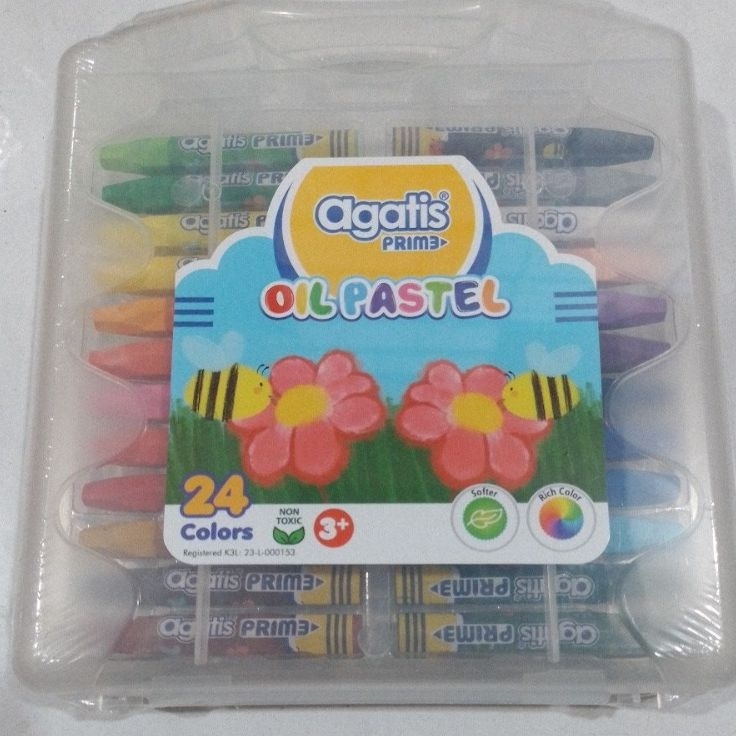 Jual Praktis CRAYON AGATIS OIL PASTEL AGATIS PRIME 24 COLOUR HEXAGONAL ...