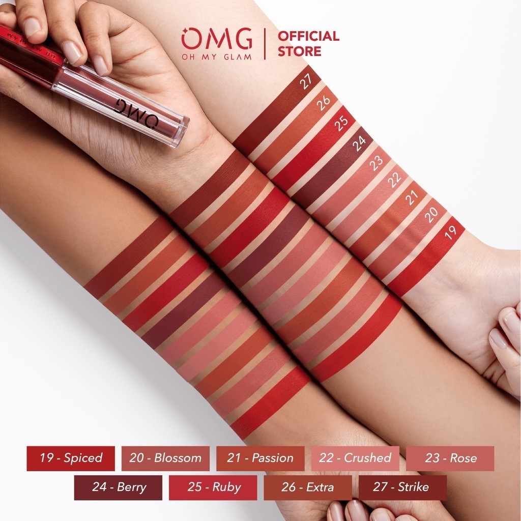 Jual [NEW SHADES] OMG OH MY GLAM Mattelast Lip Cream - Lip Cream Matte Dengan Warna Intense ...