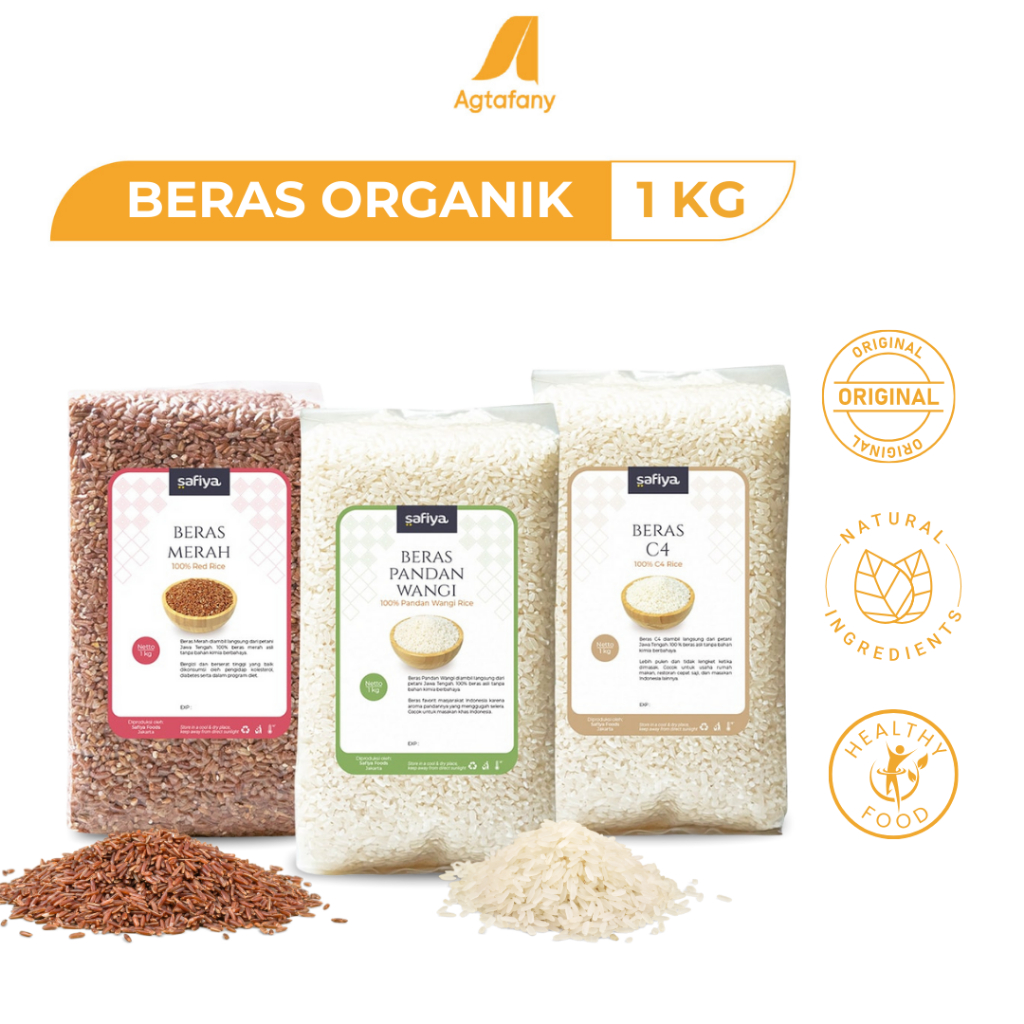 Jual Beras Organik 1 kg Merah C4 Pandan Wangi | Beras Pulen Organic ...