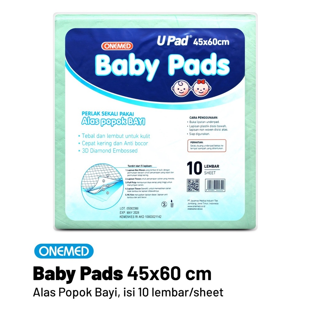 Jual UPAD BAYI 45x60 Alas Popok Underpad (1 Pack isi 10s - BAYI ...