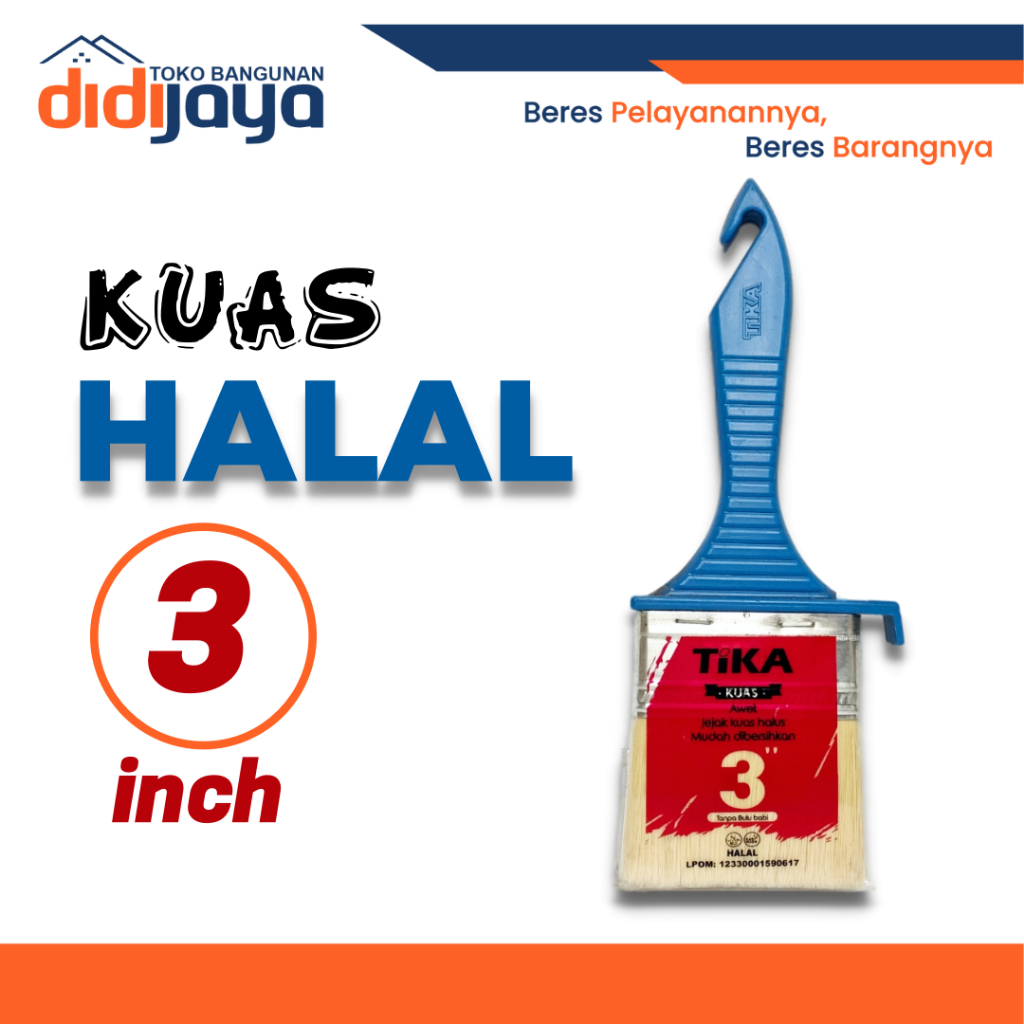 Jual Kuas TIKA 3" inch - Kuas halal - Kuas tanpa bulu babi - Kuas ...