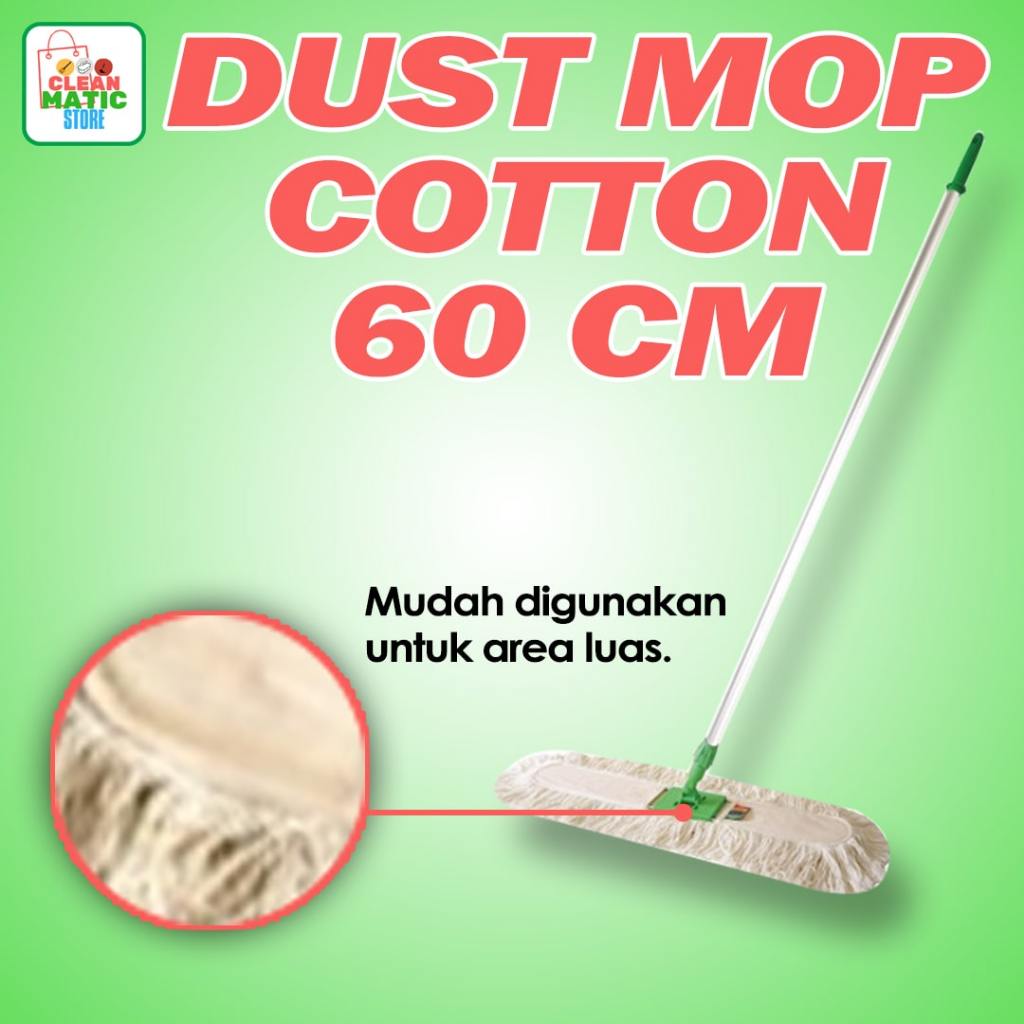 Jual Clean Matic - Dust Mop Cotton 60 CM ( PENDORONG DEBU UNTUK LANTAI ...