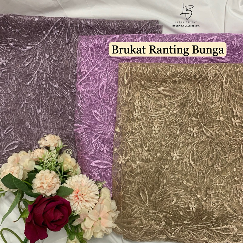 Jual Grosir Kain Brukat / Brokat Ranting Bunga kebaya modern ...