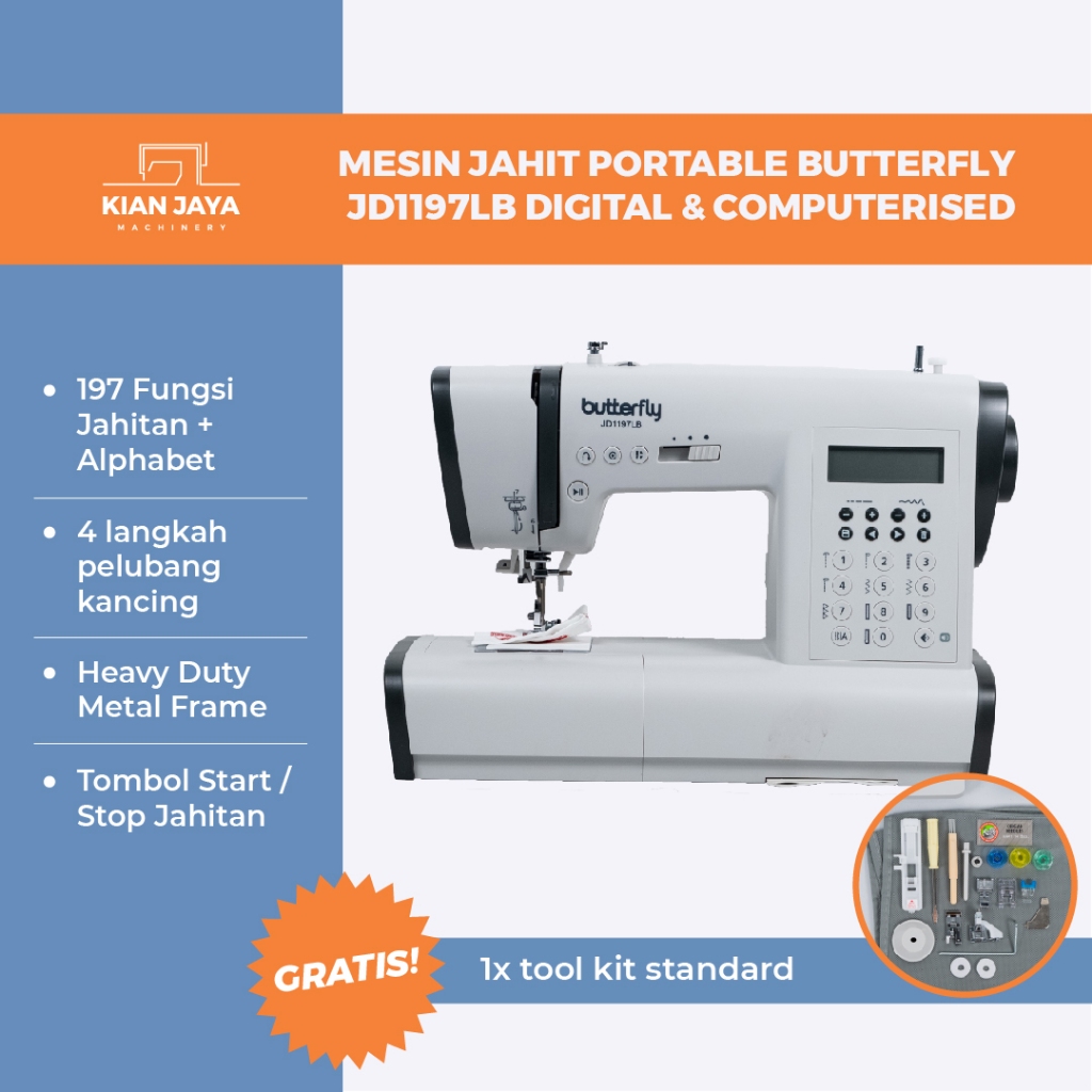 Jual Mesin Zigzag Butterfly BTF JD1197LB | Mesin Portable Digital ...