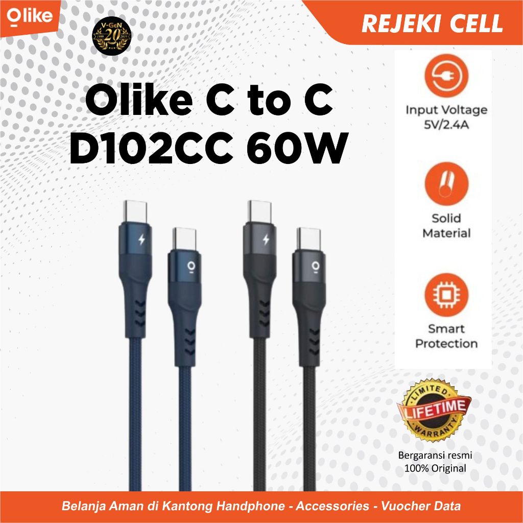 Jual KABEL DATA Olike D102CC PD 60 Watt Braided Cable Type C to C ...