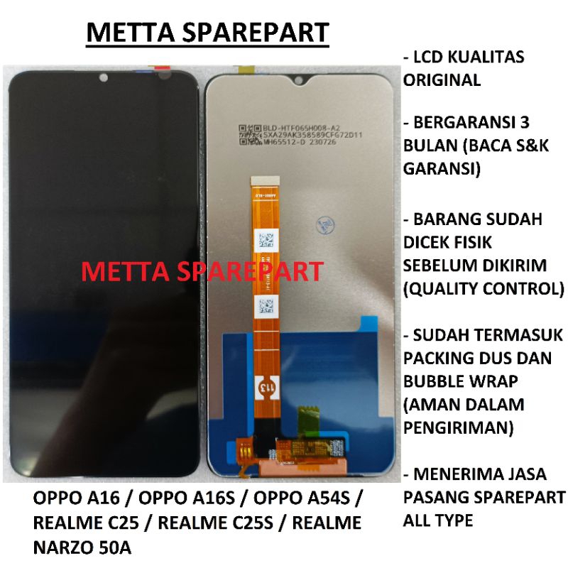 Jual Original OEM LCD Touchscreen Oppo A16 / A16S / A54S / Realme C25 / C25S / Narzo 50A ...