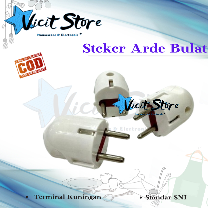 Jual Steker Arde Bulat SNI / Colokan Listrik Arde Standar SNI | Shopee ...