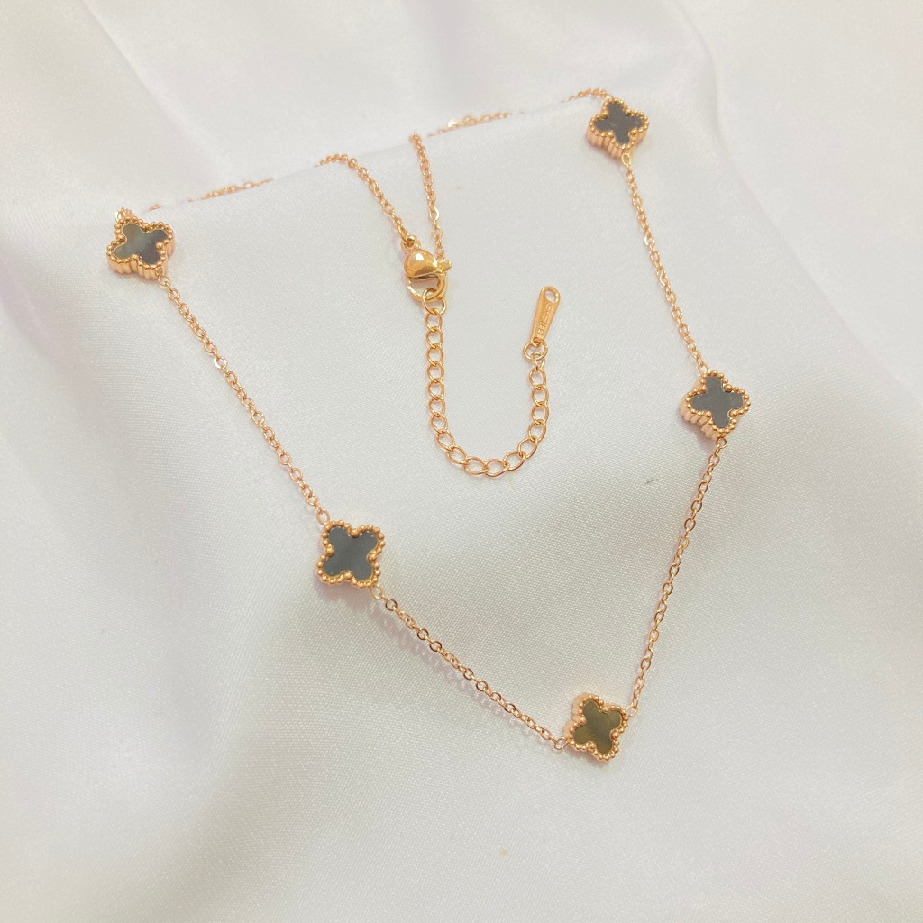 Jual Kalung Rantai Titanium Clover Simple Korean Style Fashion | Shopee ...