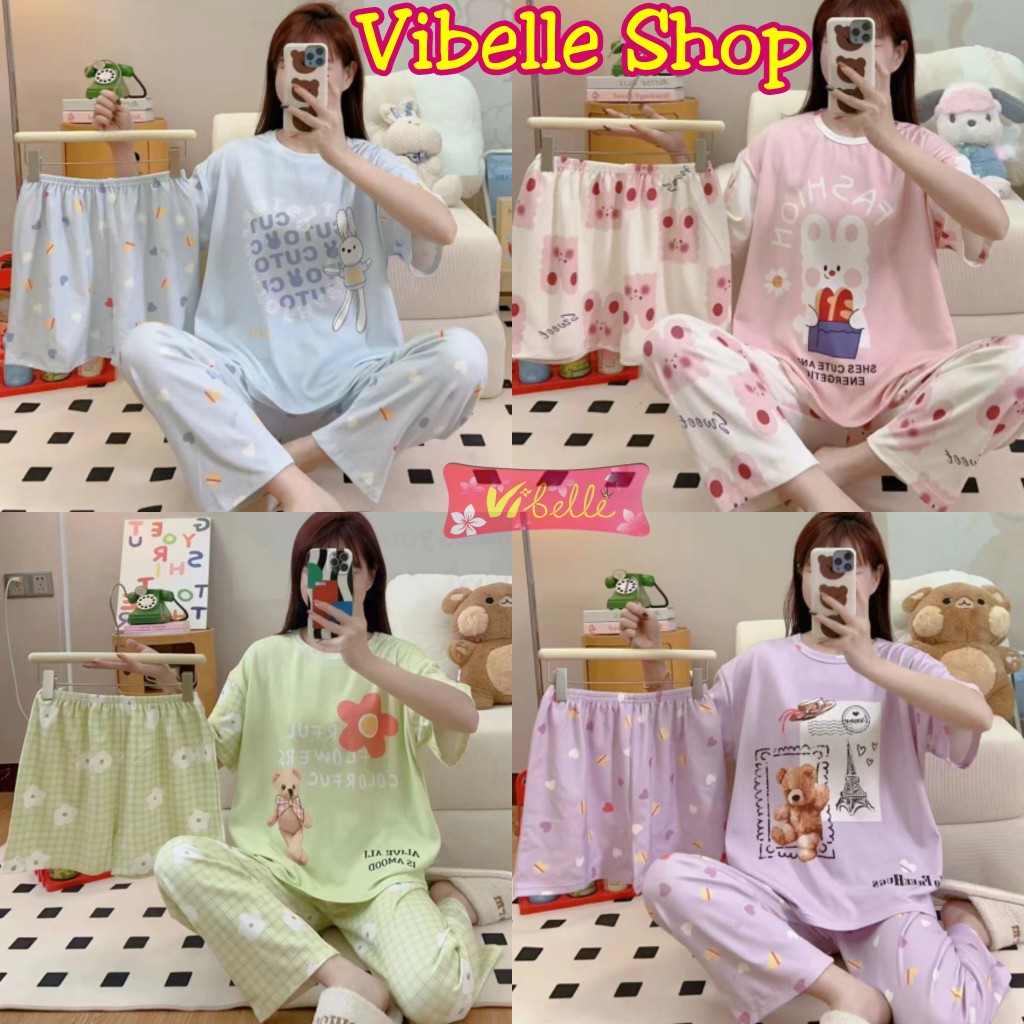 Jual SP31xx - Baju Tidur Spandek Vibelle 3in1 Fashion | Shopee Indonesia
