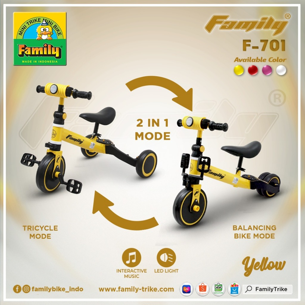 Jual Family Balance Bike F-701 / Sepeda Anak Roda 3 / Sepeda ...