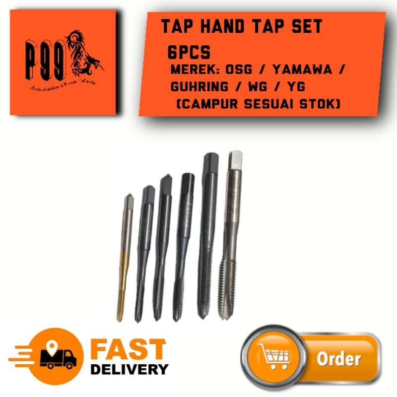 Jual tap hand tap set 6pcs.merek OSG / YAMAWA / GUHRING / WG / YG ...