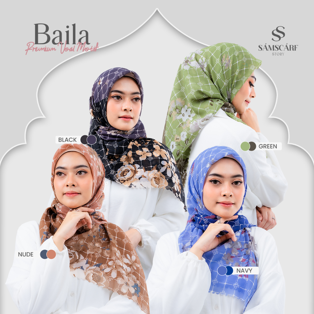Jual Hijab Motif [BAILA] - Kerudung Motif Cotton Segi Empat Lasercut ...