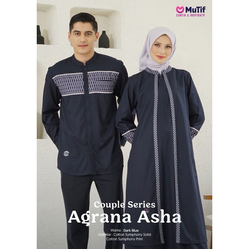 Jual GAMIS MUTIF SERIES COUPLE AGRAHA-ASHA DARK BLUE TERBARU | Shopee ...