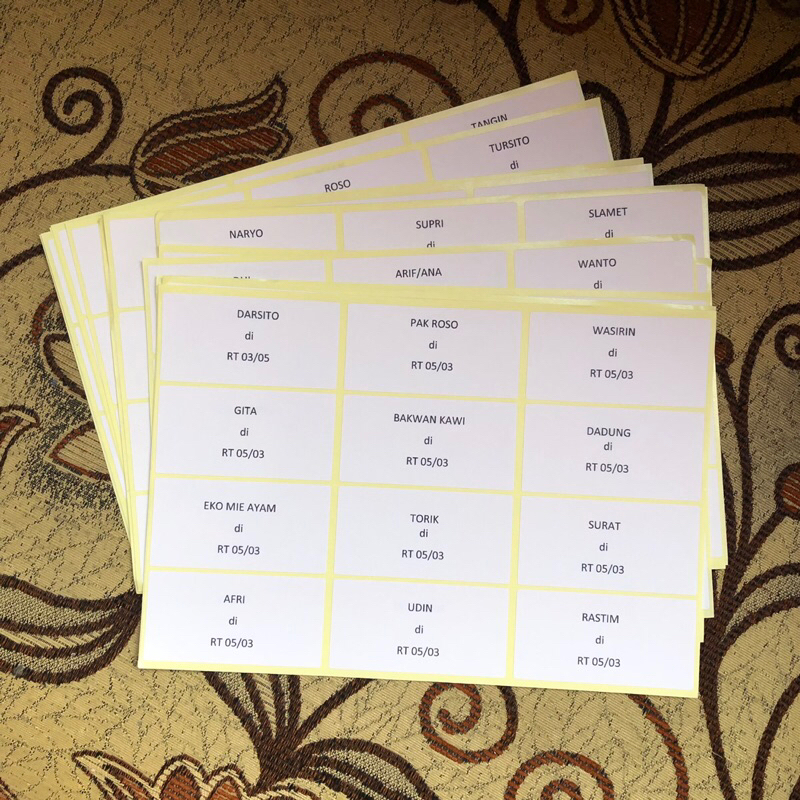 Jual Label nama undangan custom cetak free design | Shopee Indonesia