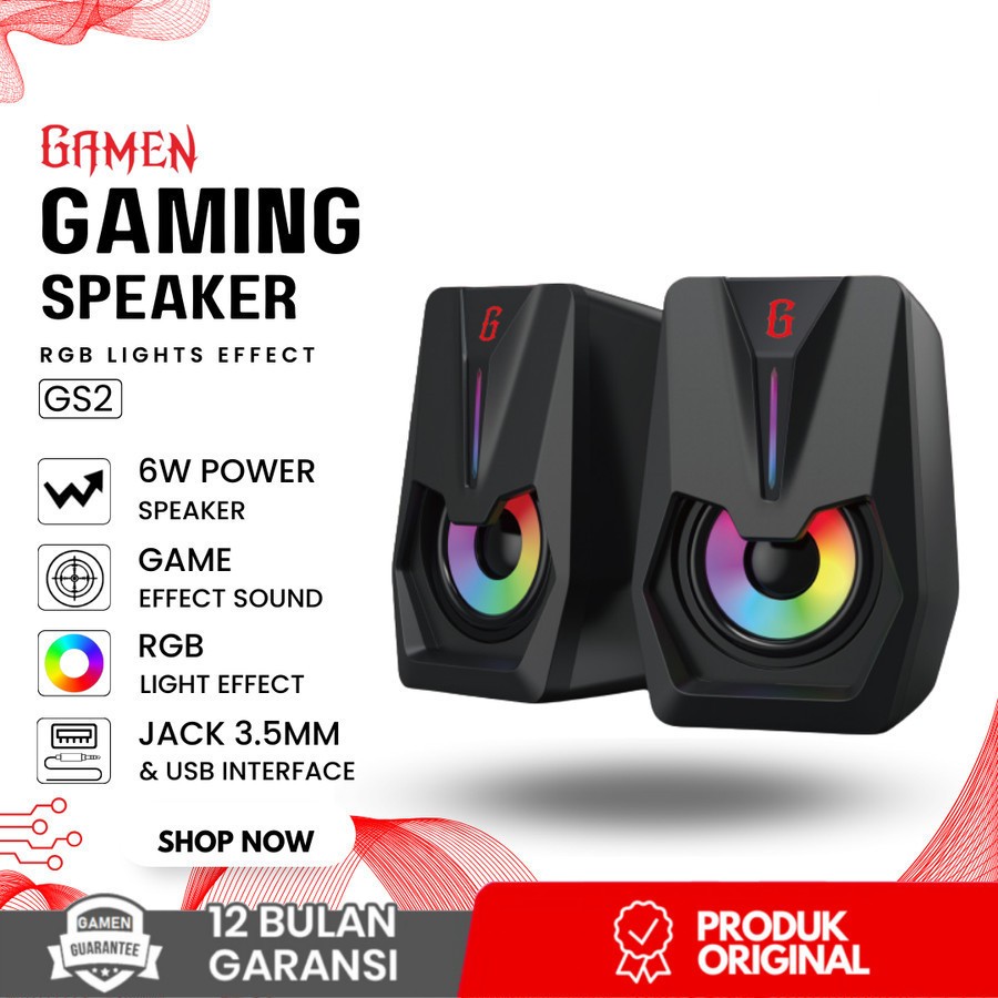 Jual SPEAKER PC / LAPTOP GAMING ESPORT ROBOT GAMEN GS2 GS5 GS6 GS8 GS10 STEREO BASS RGB FLOW ...