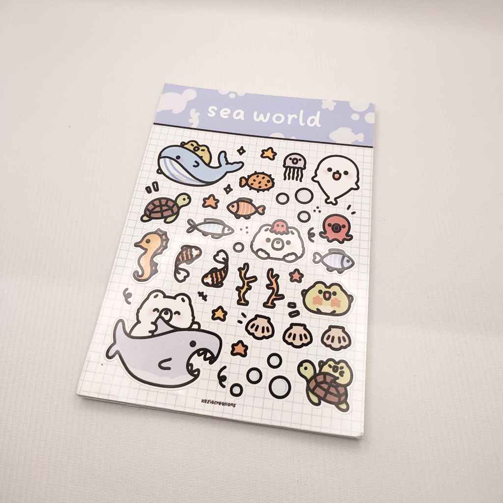 Jual Sea World Stiker A5 Bullet Journal | Sticker Sheet Glossy Kiss-cut ...