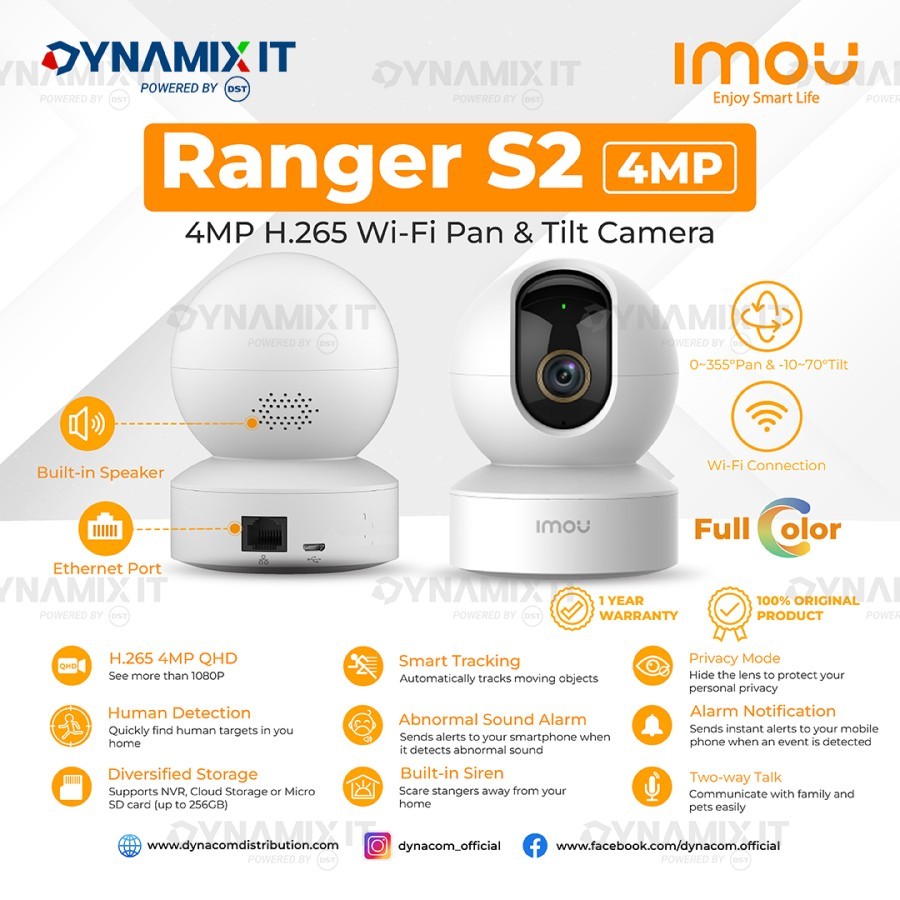 Jual Indoor CCTV IMOU RANGER S2 4MP QHD Wireless Smart Security Camera ...