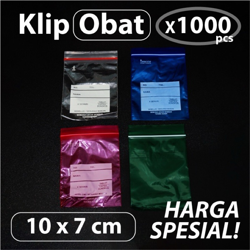 Jual Plastik Klip Obat | Klip Obat ukuran 7x10cm isi 100 plastik ...