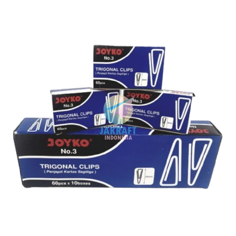 Jual (10 Box Kecil) GROSIR Trigonal Paper Clips Clip JOYKO No.3 / 3N ...
