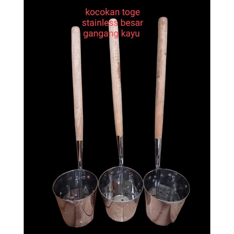 Jual kocokan toge stainless besar gangng kayu/saringan mie kocok ...