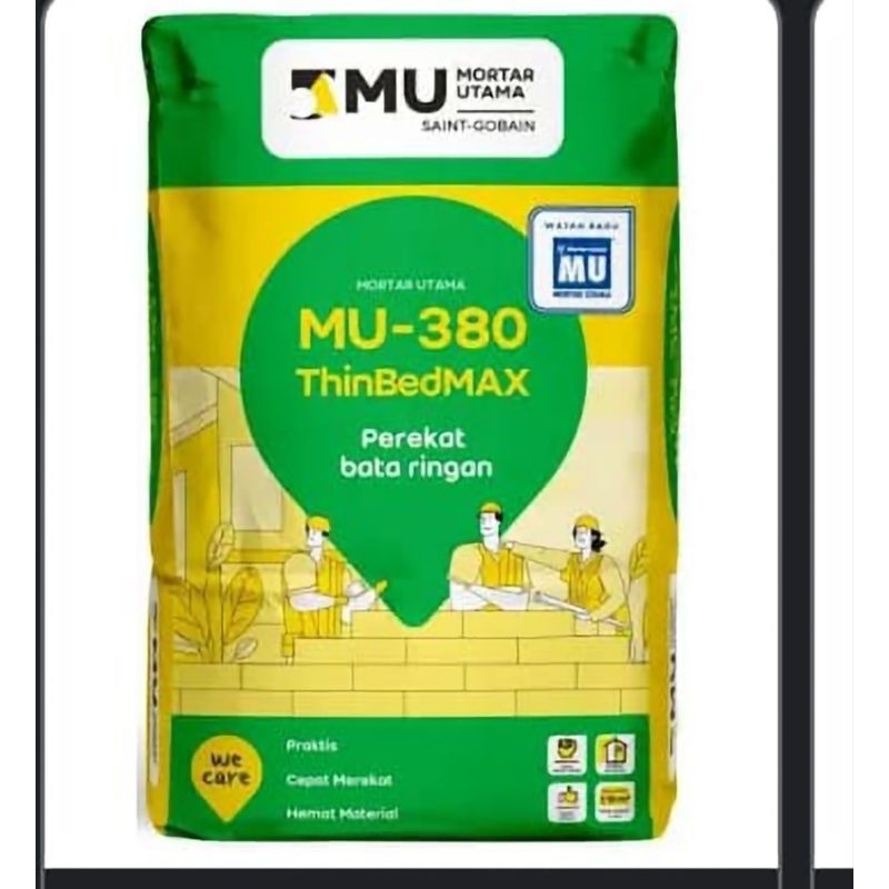 Jual Mortar MU-380 Thinbed MAx/Semen Instant Perekat Bata Ringan Khusus ...