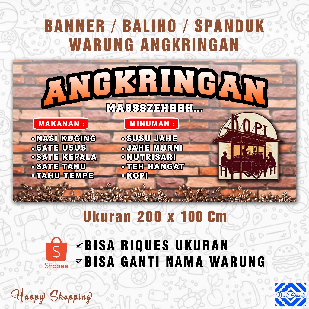 Jual Banner Spanduk Warung Angkringan 200 x 100 Cm | Shopee Indonesia